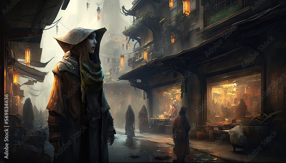 Nimble archer taking aim at a fleeing target. The environment is a ...