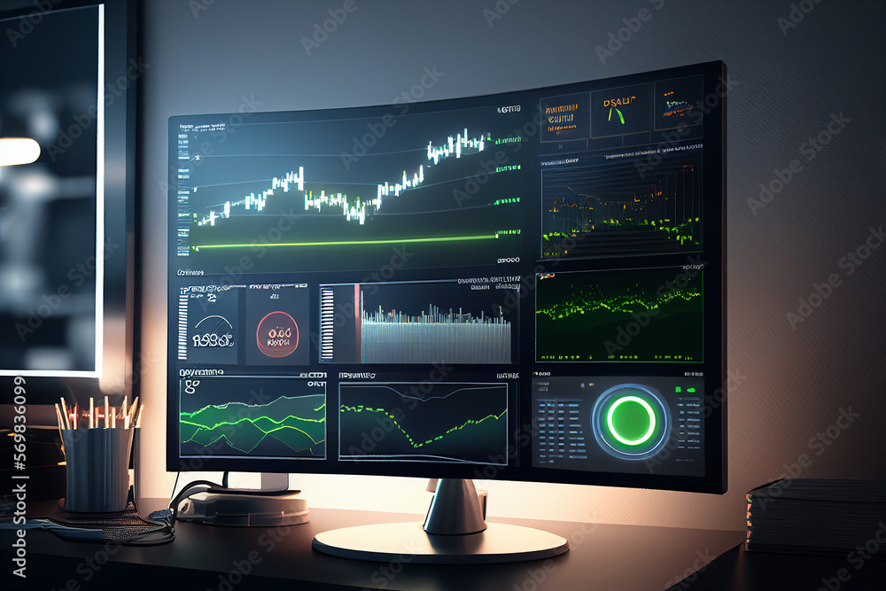 trading graph and candlestick chart for financial investment concept ...