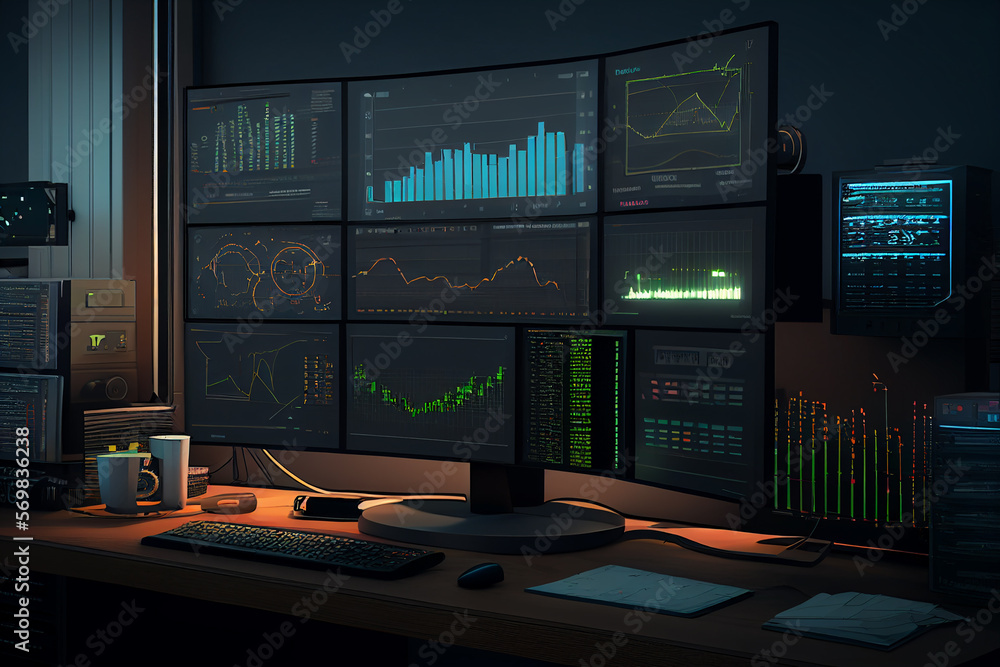 trading graph and candlestick chart for financial investment concept ...