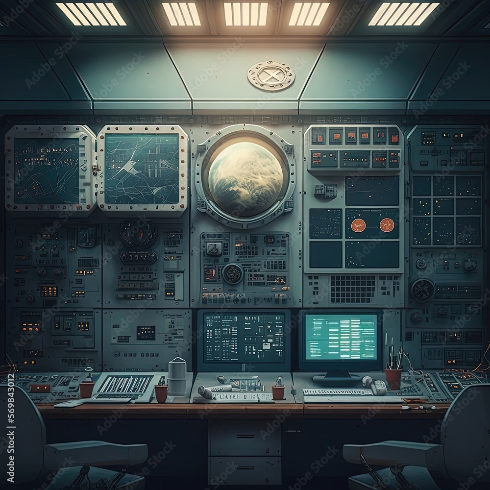 Space station control module. The latest technological achievement, the ...