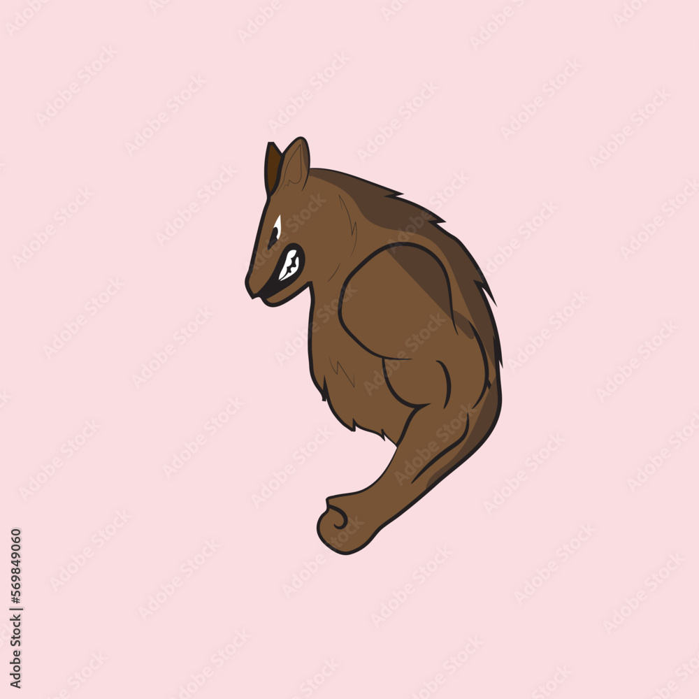 wolf gray bodybuilder vector illustration Stock Vector | Adobe Stock