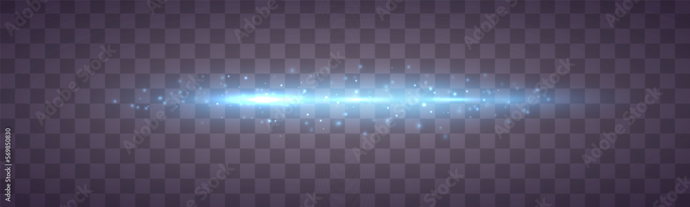 Magic soft horizontal neon lines. Set of abstract lens flares. Flash ...