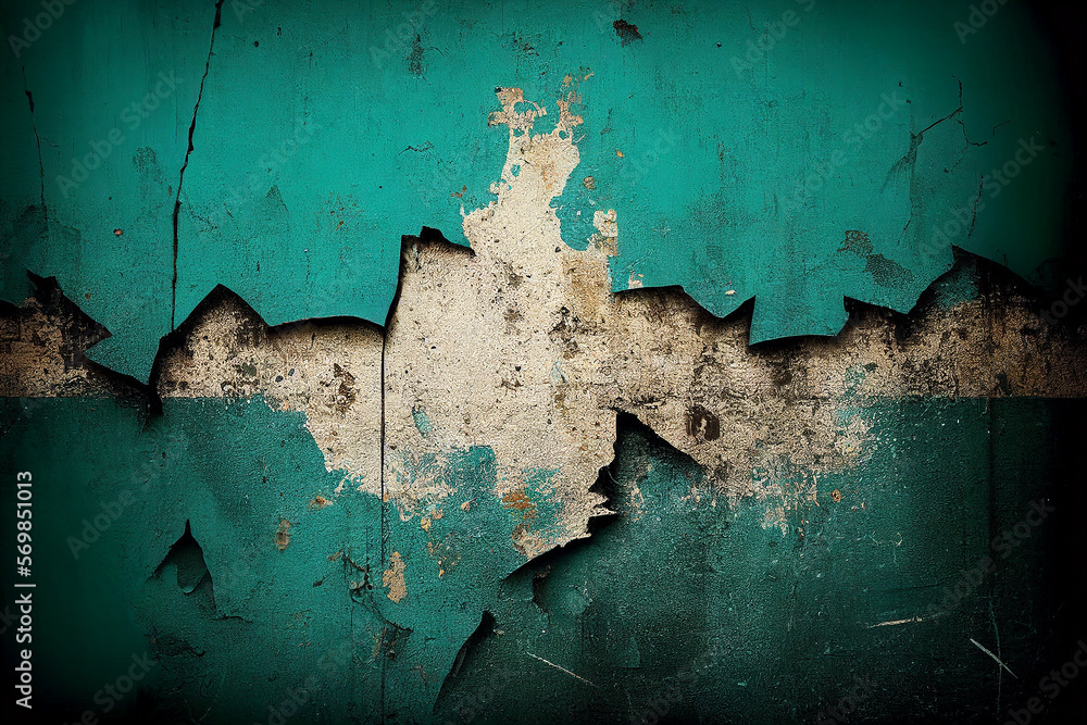 Texture background of old colour dirty crumbling brick wall. Uneven ...