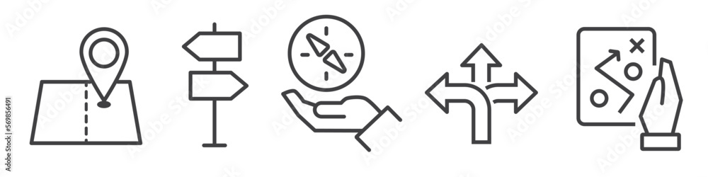 Direction and guidance vector icon collection Stock Vector | Adobe Stock