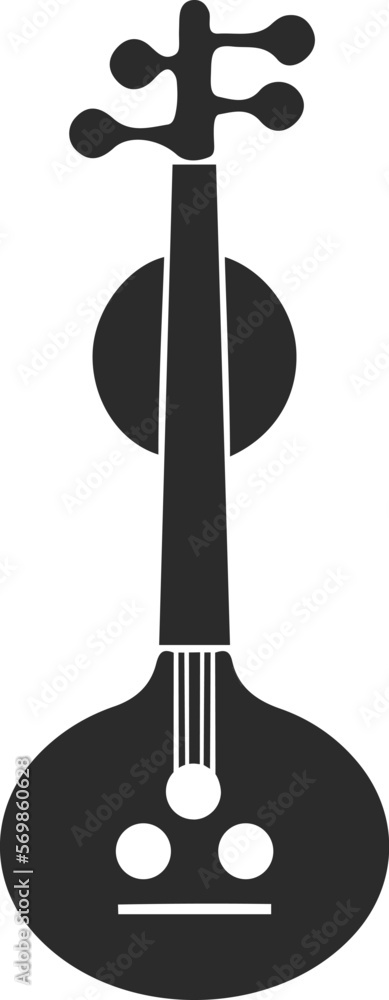 Veena icon, traditional instrument icon black vector Stock Vector ...
