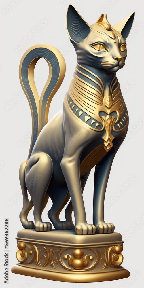 Egyptian cat statue images. Generative AI Stock Illustration | Adobe Stock