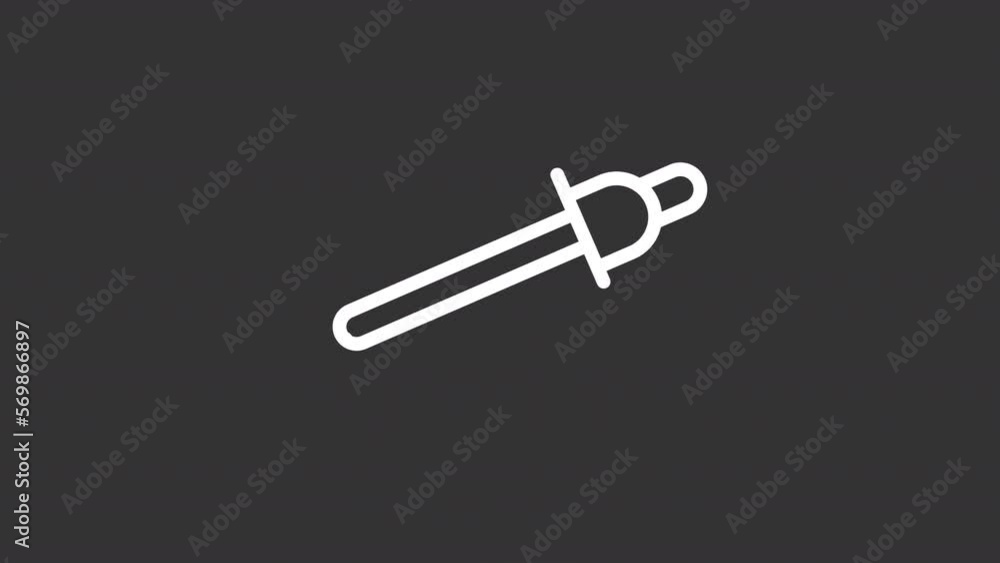 Animated dropper white line icon. Laboratory tool. Medication. Loop HD ...