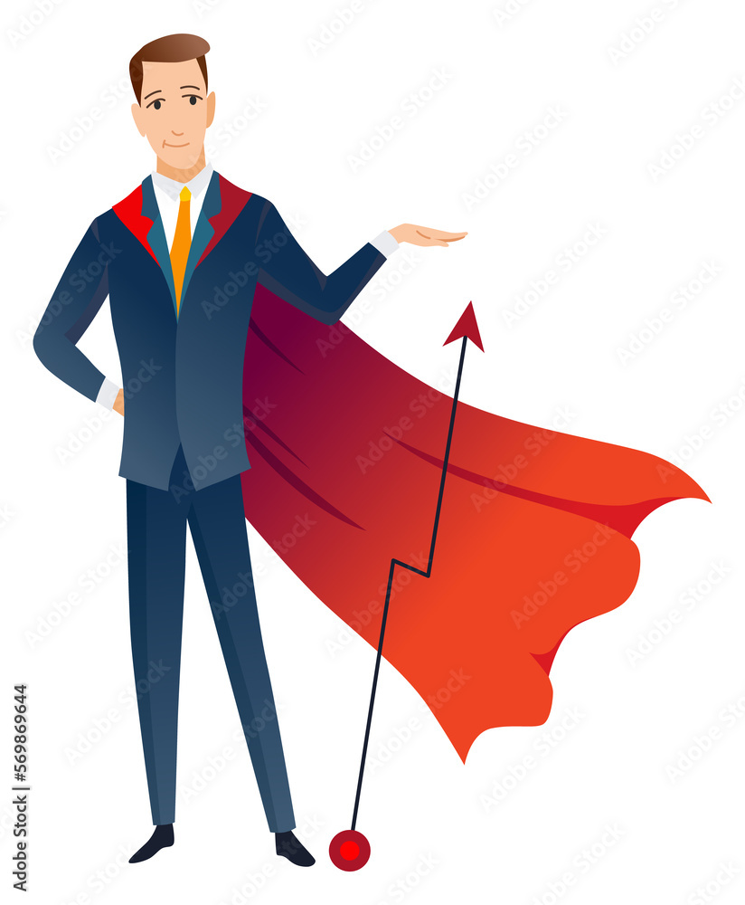 Businessman superhero character. Office worker or manager in costume ...