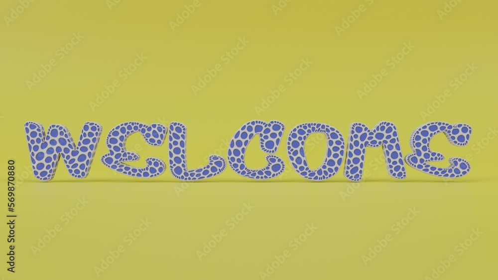 Video „3d animation of the appearance of the welcome text: Welcome ...