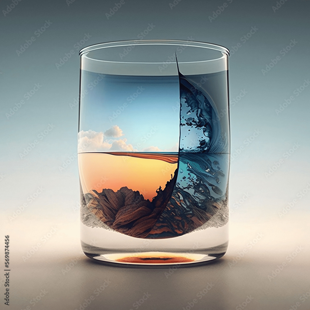 Half full glass... Stock Illustration | Adobe Stock