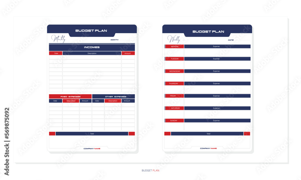 Budget planner blank printable money planner template Stock Vector ...