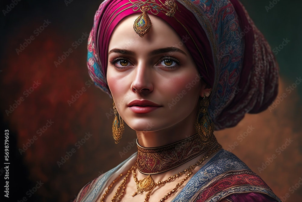 Captivating Beauty A Turkish Girl with beautiful Eyes in a Green Dress ...
