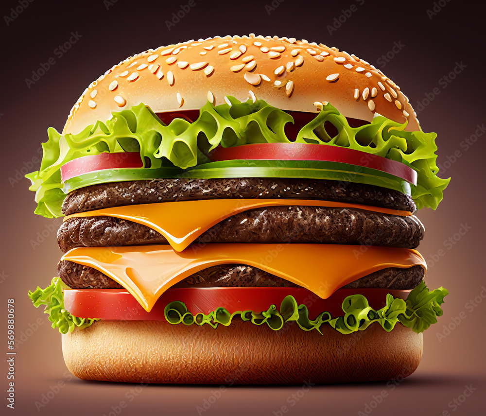 Burger poster for menu restaurant. Burger design style promotional fast ...