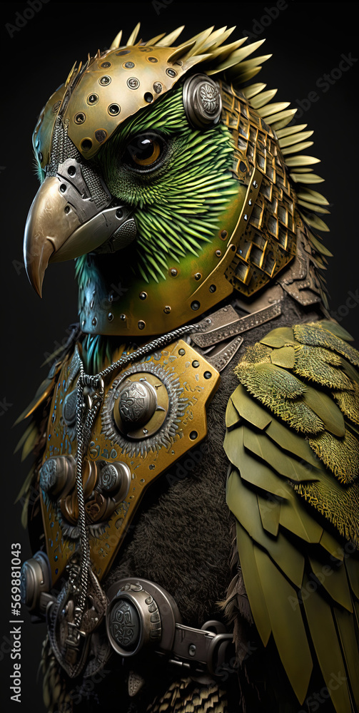 Hyperintelligent genetically modified kakapo. Humanoid kakapo wearing ...