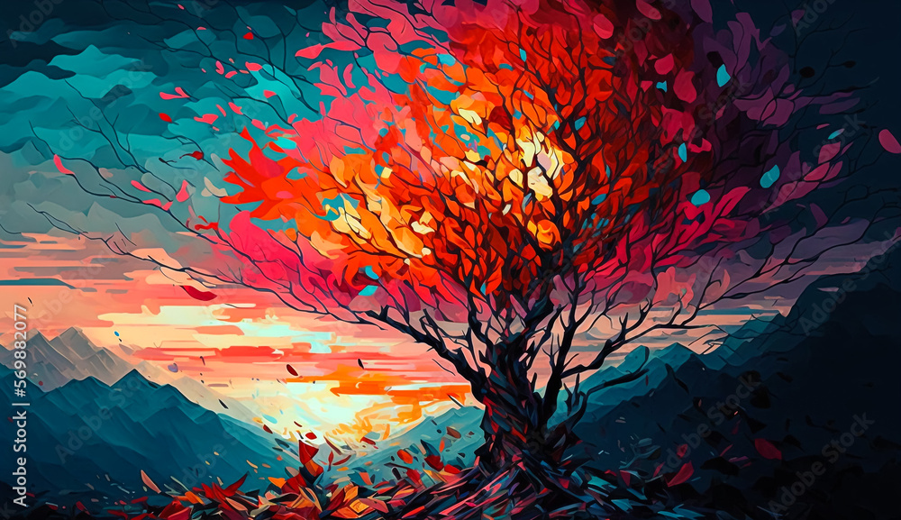 Abstract art. Colorful painting art of the biblical Moses and the ...