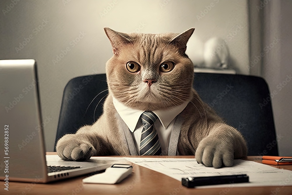 business analyst financial advisor cat working job profession ...