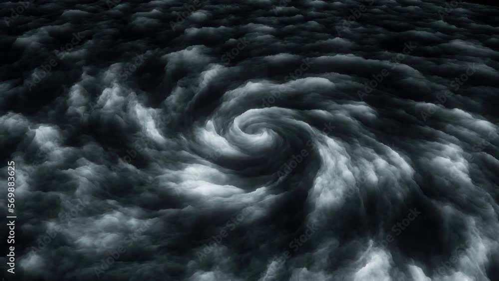 Tornado with Flying Debris cgi animation storm in black background ...