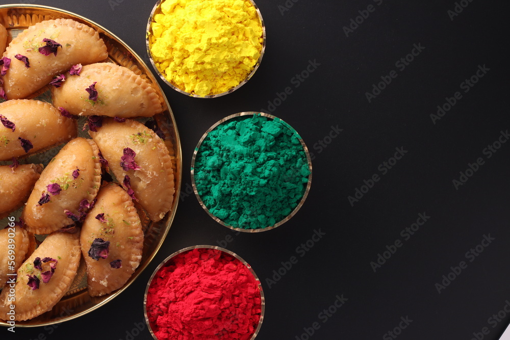 Holi Indian festival of colors celebrating with colorful Gulal Abeer ...