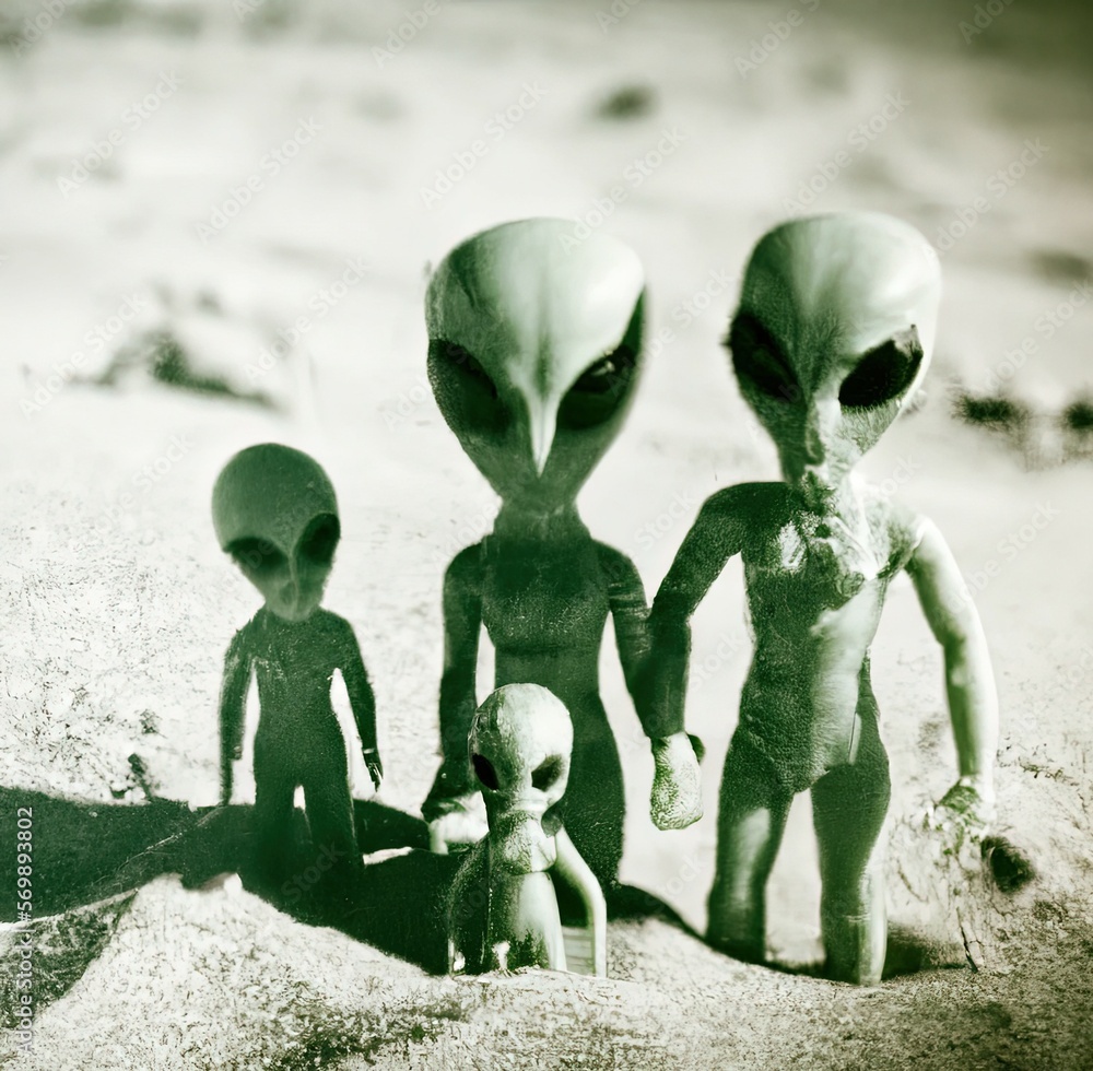 The photography of an Alien family on the moon made with Generative AI ...