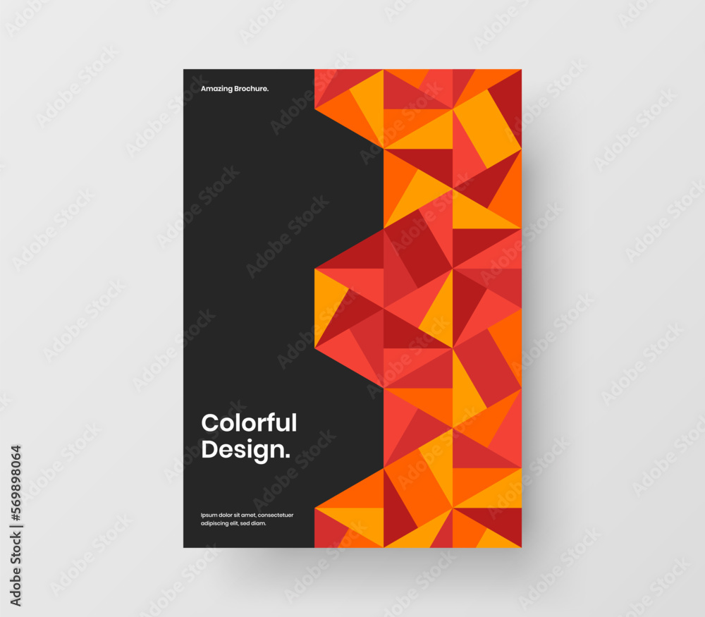 Clean geometric shapes front page concept. Amazing corporate brochure ...