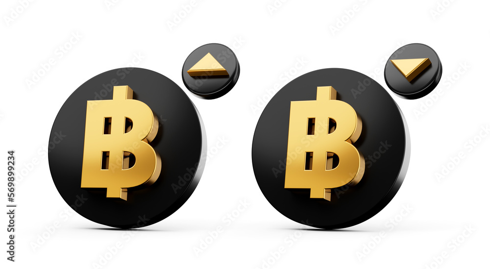 Baht Thailand Symbol, Thailand Baht THB Exchange Rate Value Price Increase up and Decrease down ...