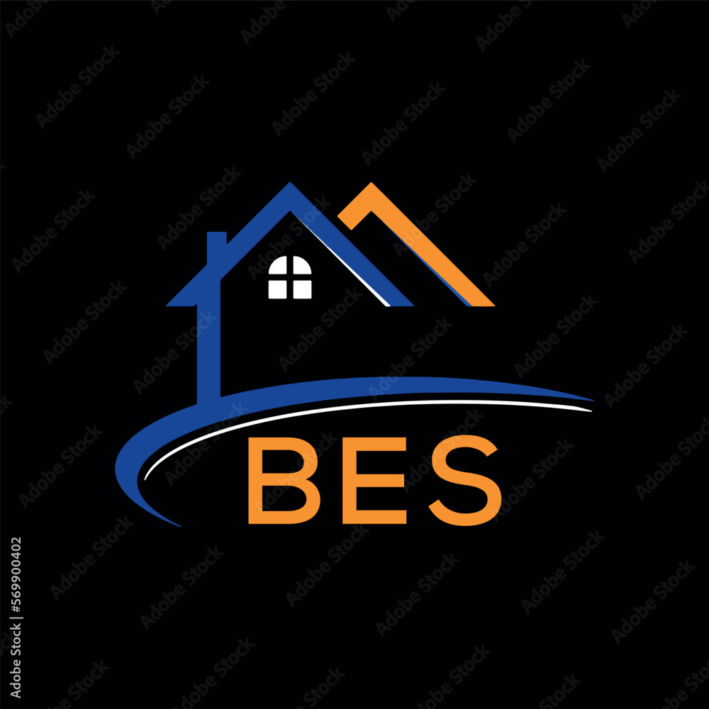 BES house logo, letter logo. BES blue image on black background and ... BES house logo, letter logo. BES blue image on black background and ...