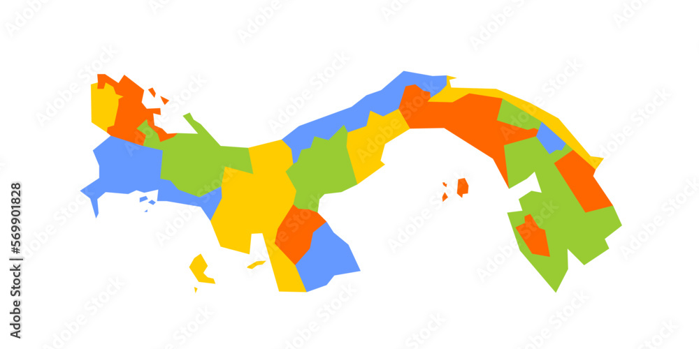 Panama political map of administrative divisions - provinces. Blank ...