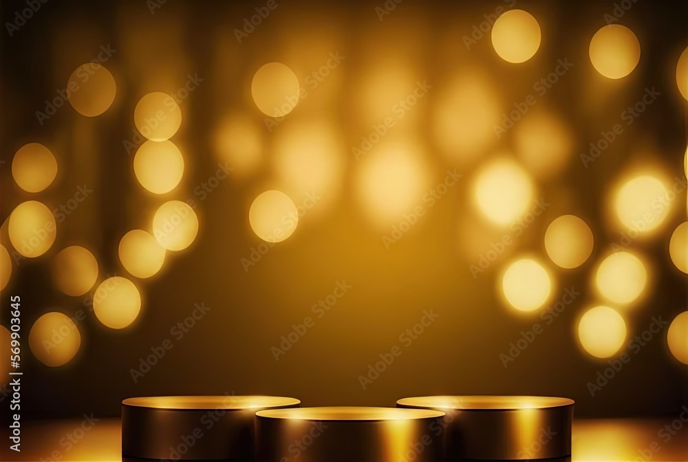 gold stage product showcase , abstract gold bokeh light background ...