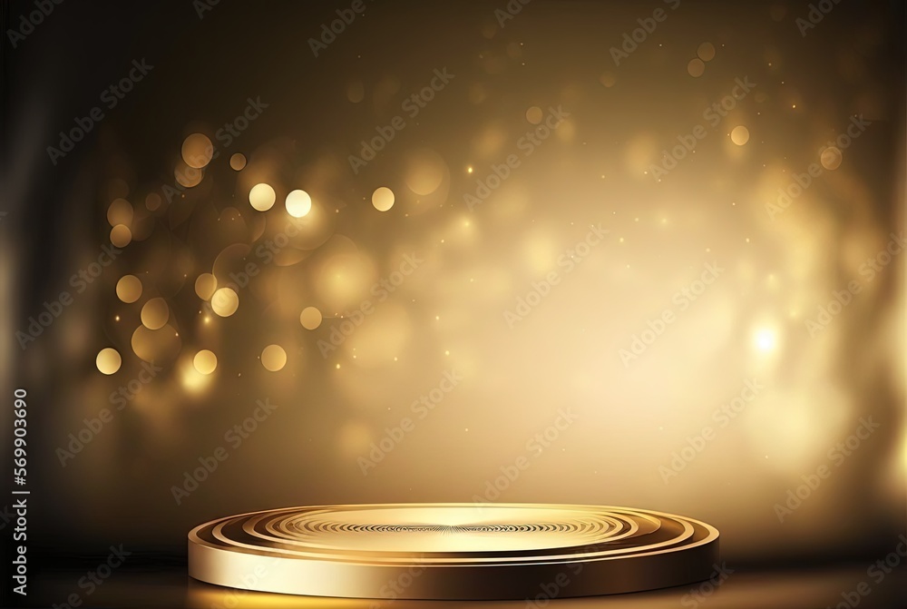 gold stage product showcase , abstract gold bokeh light background ...