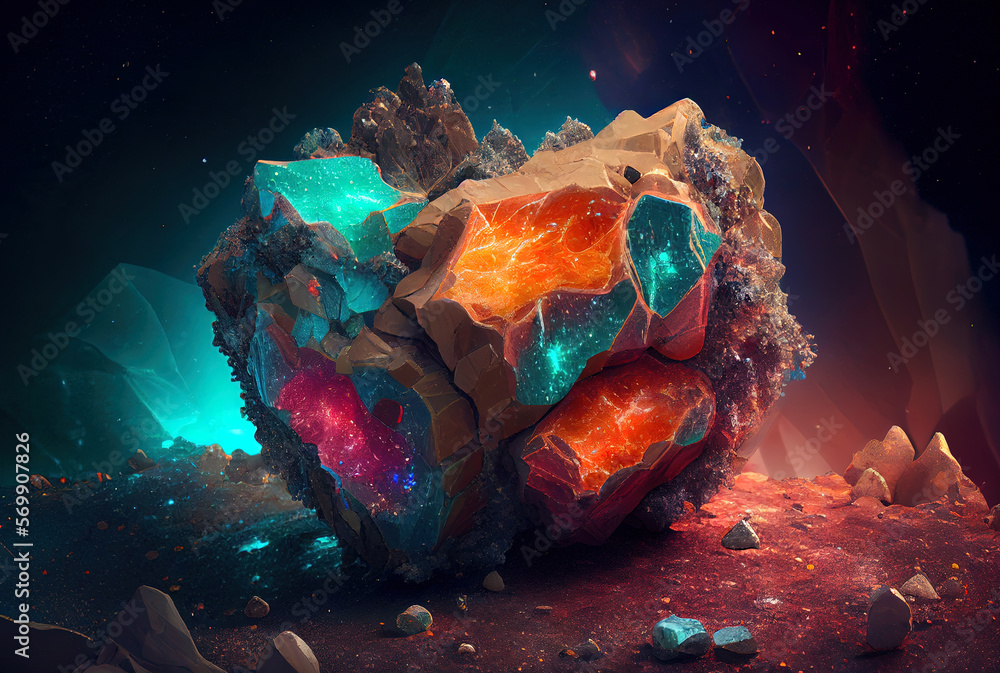 gem of extraterrestrial origin in space, natural resource from another ...