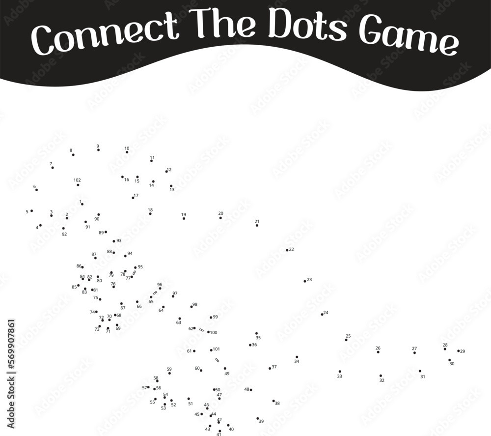 connect the dots Numbers game, education dot to dot game for kids Stock ...
