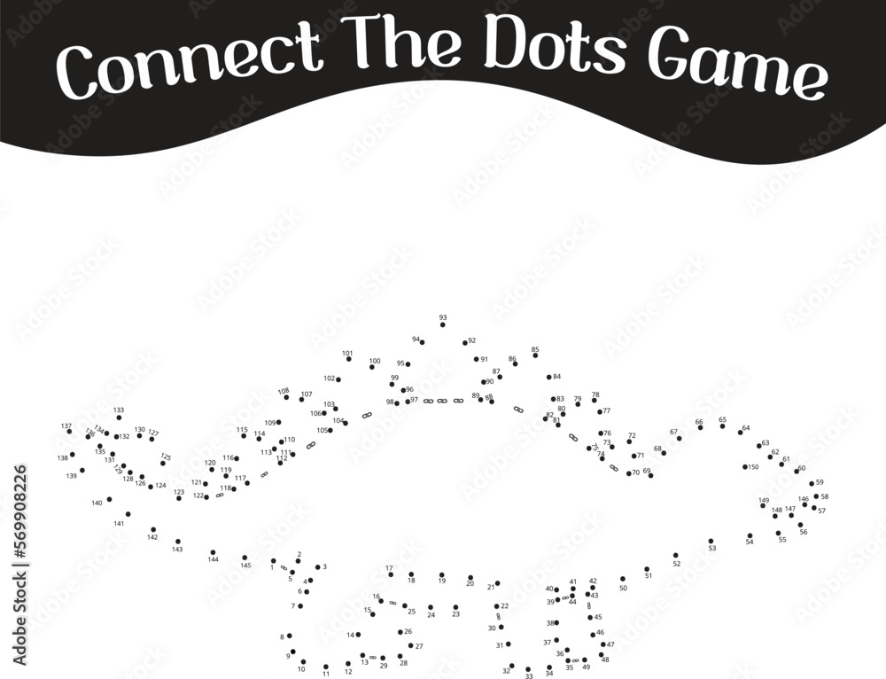 connect the dots Numbers game, education dot to dot game for kids Stock ...
