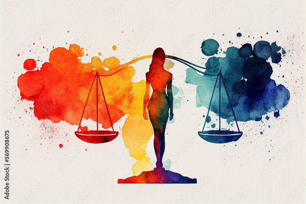 Vibrant illustration of a woman on the theme of women's rights and the ...