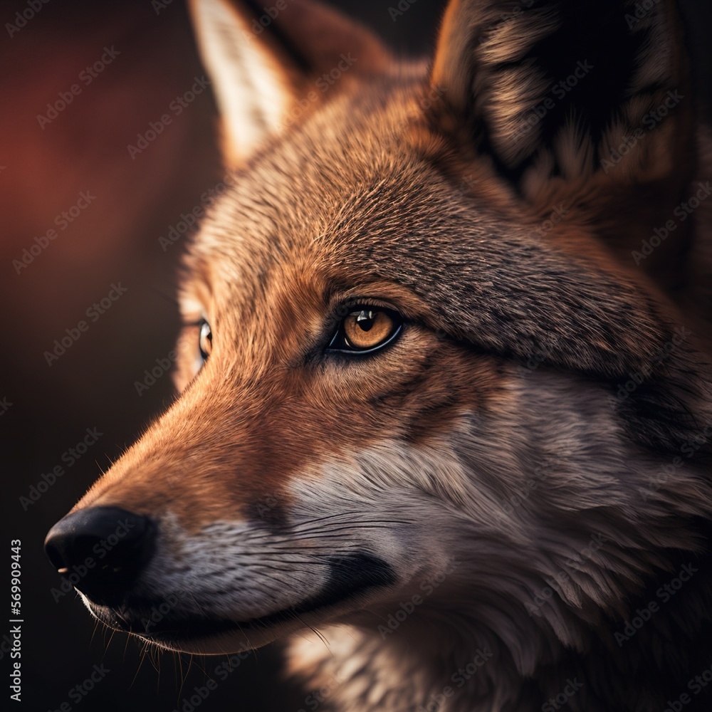 Wolf. A wonderful wild animal. Portrait of a predator on the hunt ...