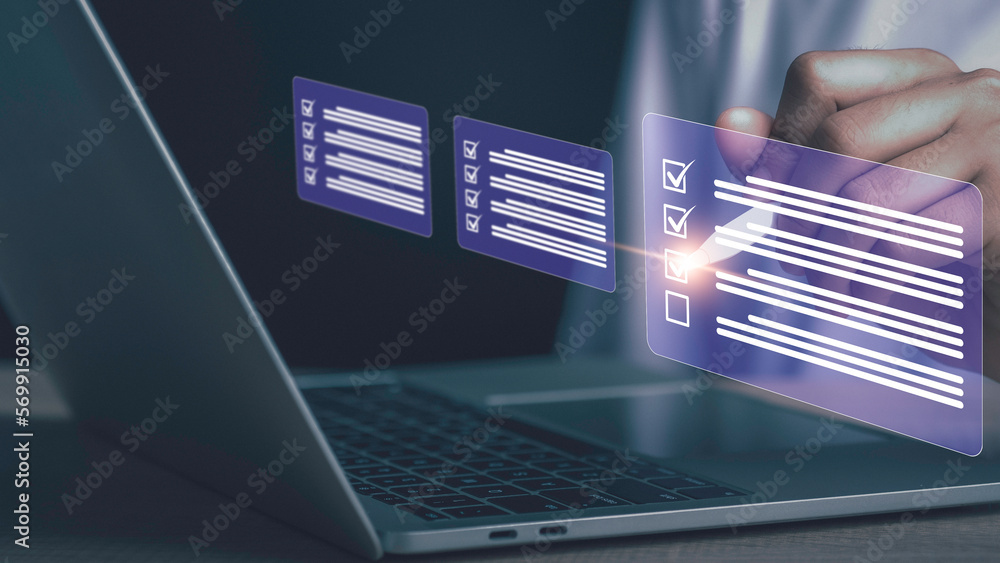 Digital work checklist or electronic smart daily checklist concept ...