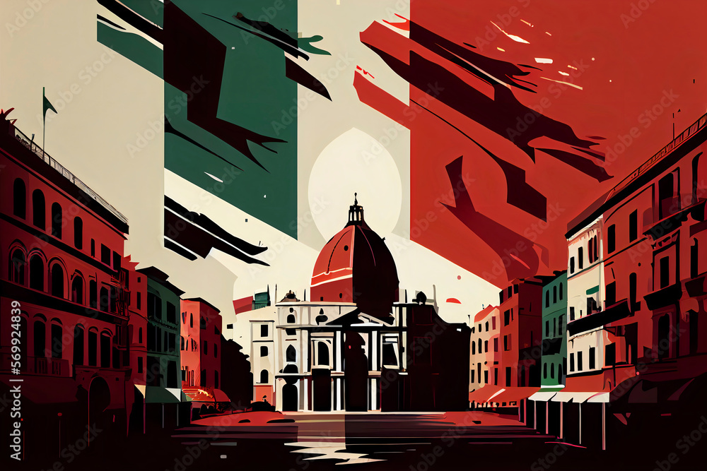 An illustration capturing the essence of Rome, showcasing its iconic ...