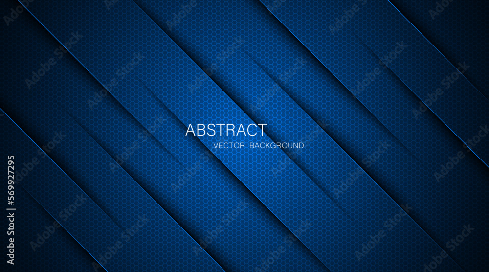 Abstract blue steel mesh background with blue glowing lines with free ...