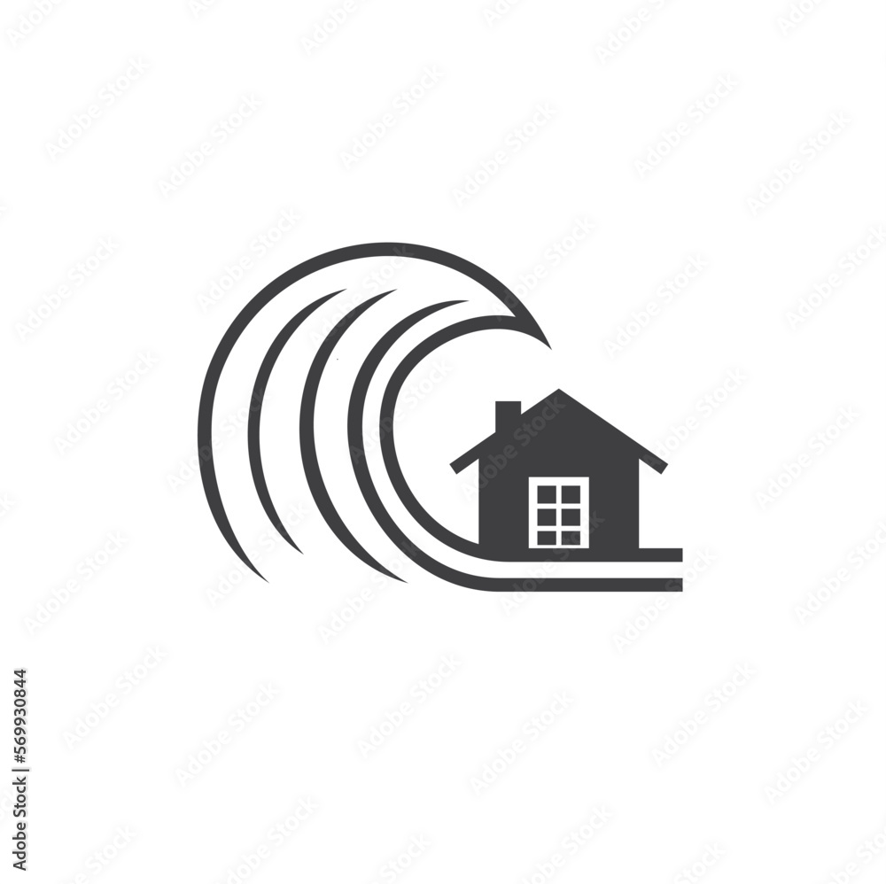 symbol of tsunamis, natural disasters, vector art. Stock Vector | Adobe ...
