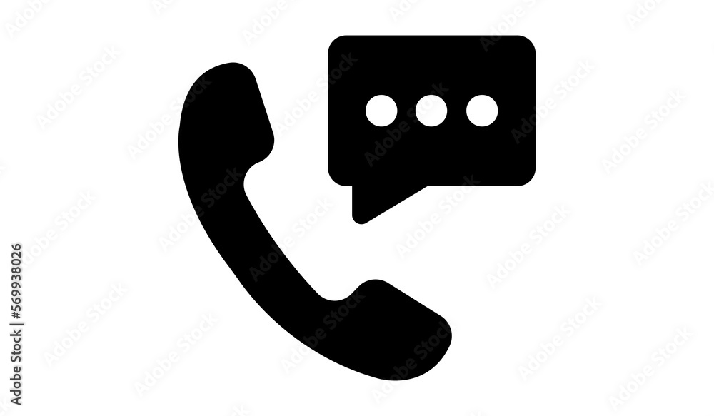 Phone icon in flat style. telephone call signs, phone message signs ...