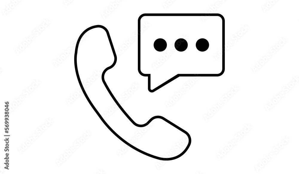 Phone icon in flat style. telephone call signs, phone message signs ...