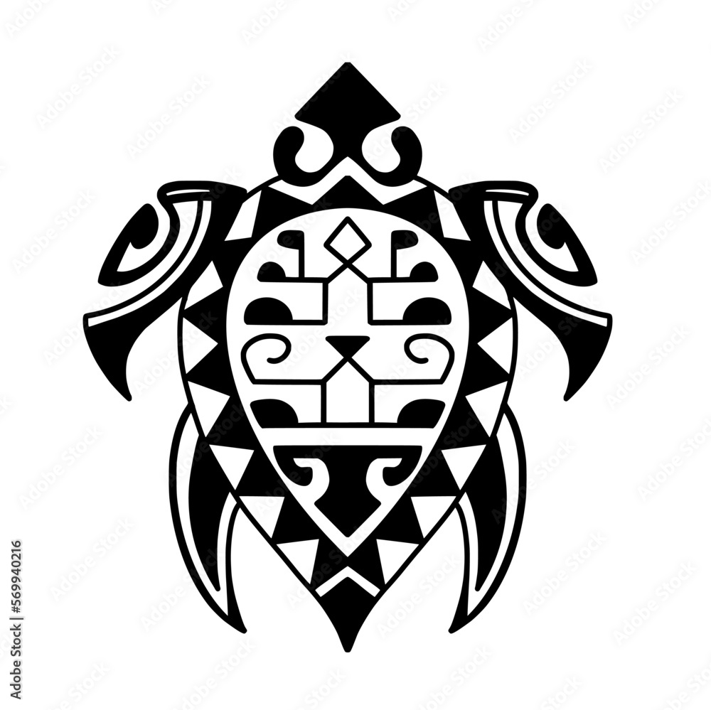 Vetor de Tribal turtle tattoo design Polynesian style. Aboriginal ...