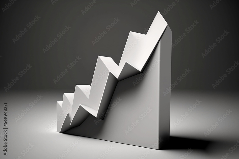 business, graph, chart, growth, arrow, diagram, success, finance, 3d ...