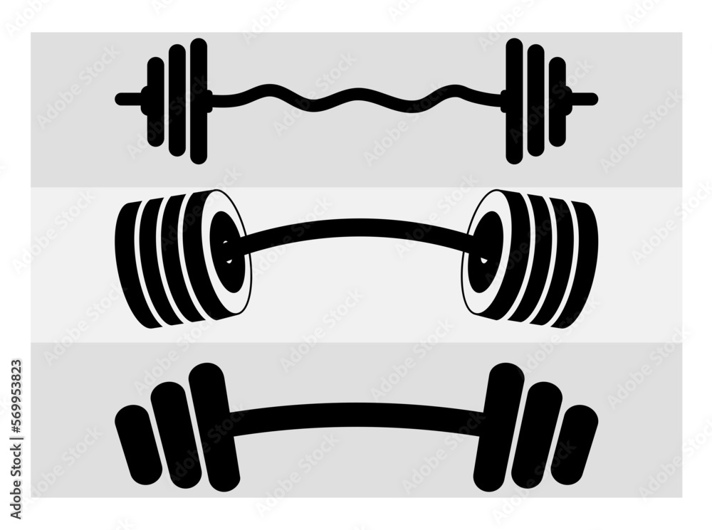 Vetor do Stock: Barbell Set, Gym Equipment Svg, Gym Svg, Fitness Svg ...