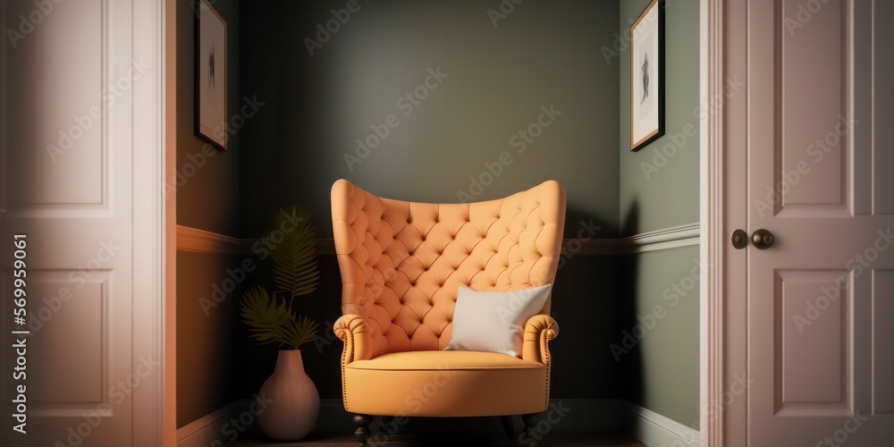 Minimalist Room with Single Chair interior Photography created with ...