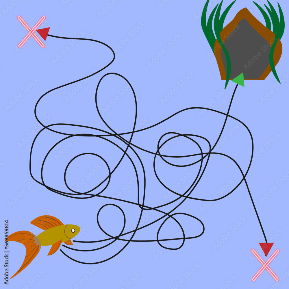 Children's educational game. You need to find the right way for the ...