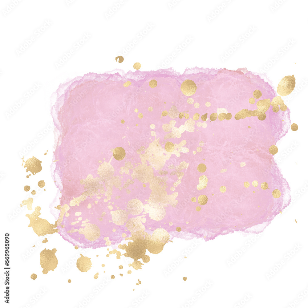 Watercolor pink smudge painting, abstract stain splash, design art ...