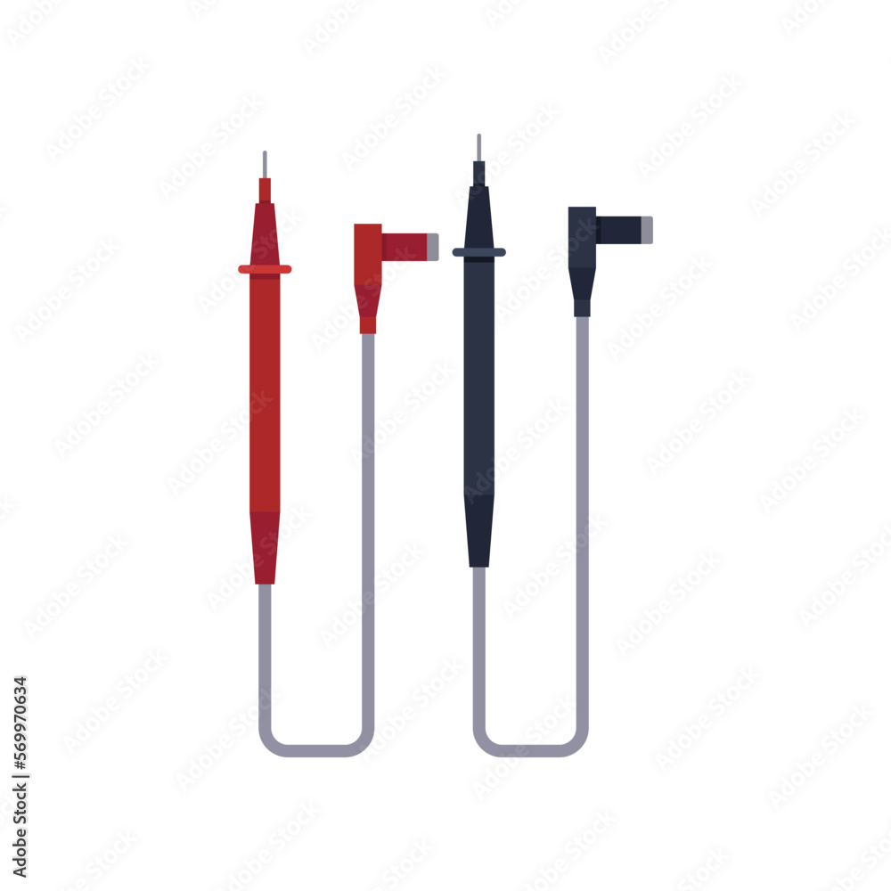 Multimeter electrical test probes vector illustration. Cartoon drawing ...