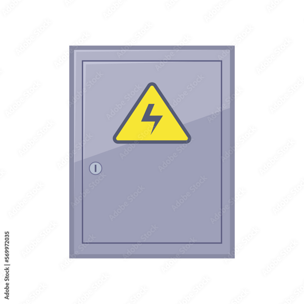 Electrical fuse box with closed door vector illustration. Cartoon ...