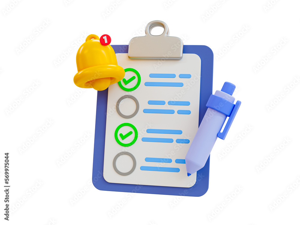 3d minimal To do list. Goal achievement concept. Checklist reminder ...