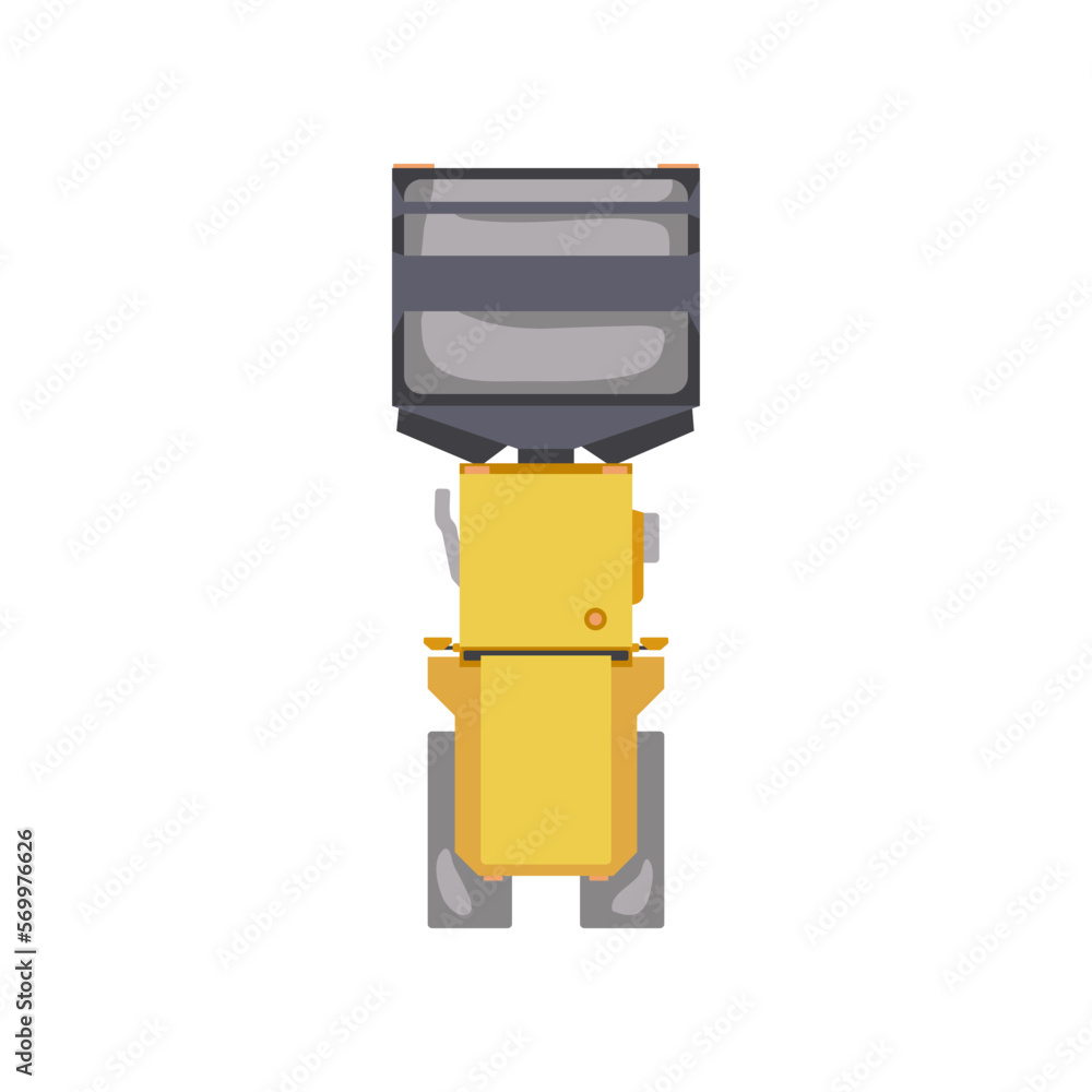 Top view of yellow roller vector illustration. Cartoon drawing of ...
